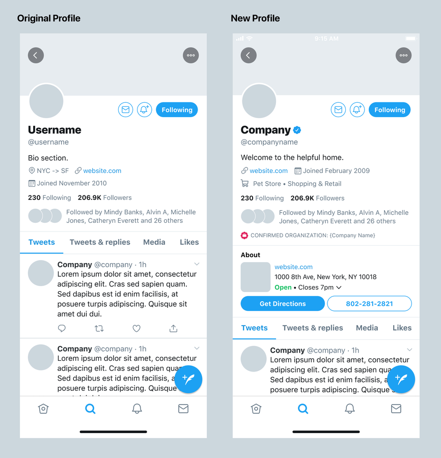 Twitter Business Profiles